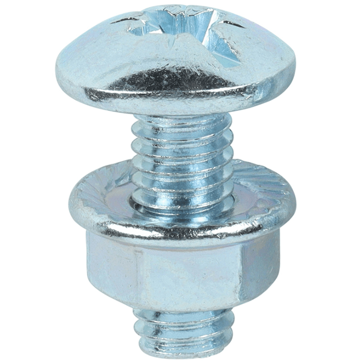 M6 x 12mm Cable Tray Bolt & Flange Nut x 100 - British Tool Store ...